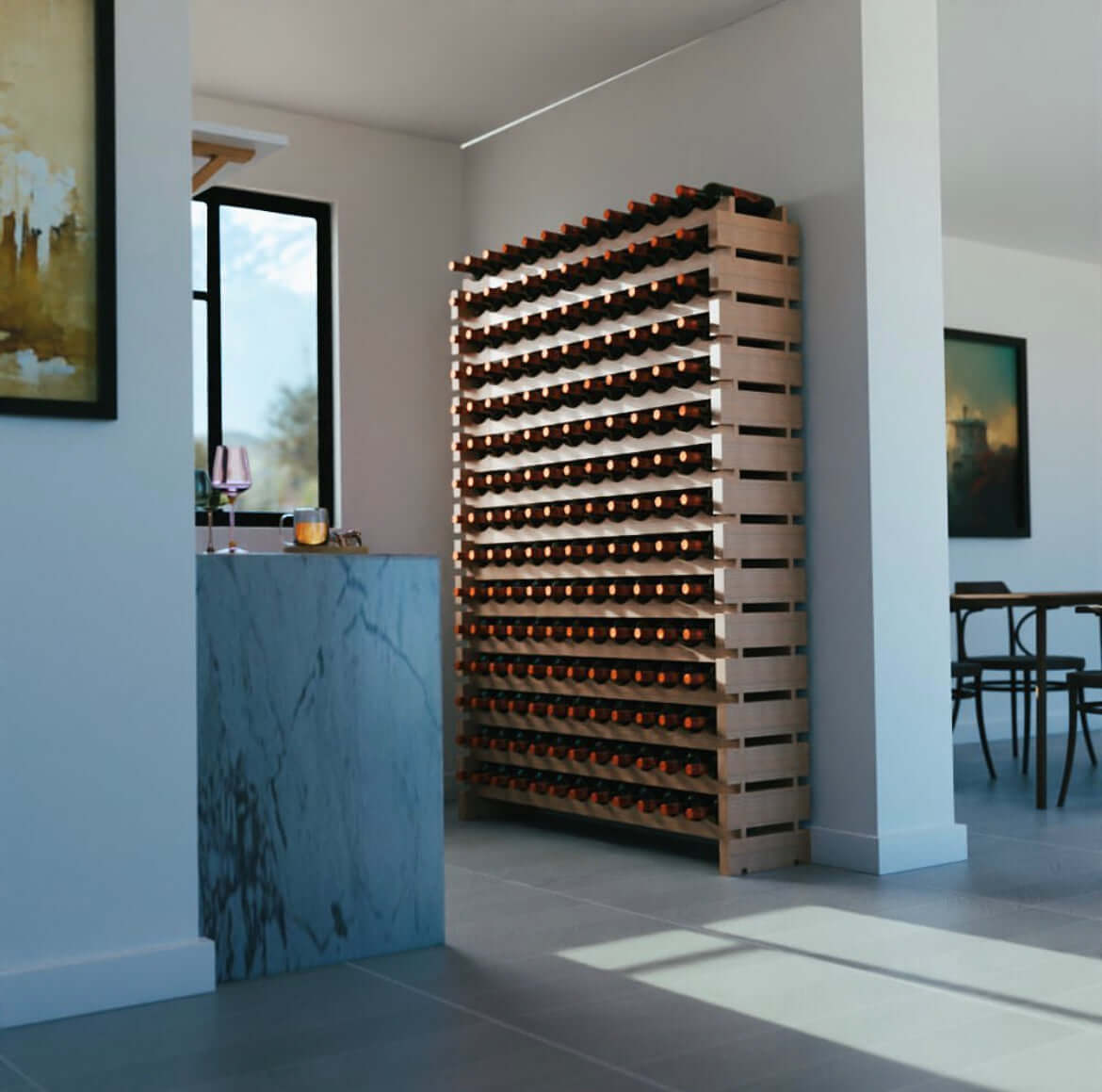 100 Bottle Modular Wine Rack Kit (10 Bottles Wide X 10 Bottles High ...